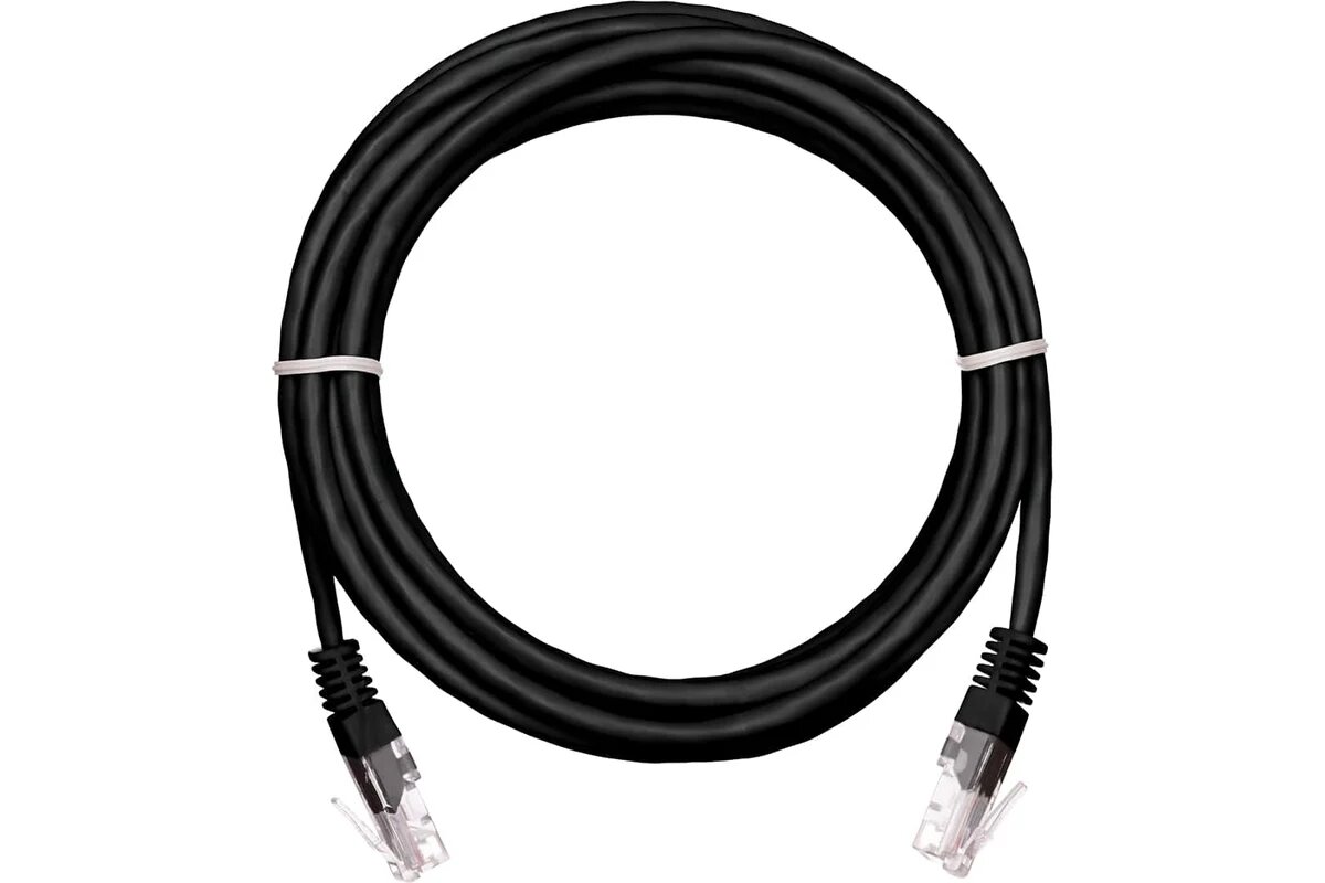 NETLAN Шнур U/UTP 4 пары, Кат.5e, PVC, черный, 3м, 10шт. EC-PC4UD55B-BC-PVC-030-BK-10