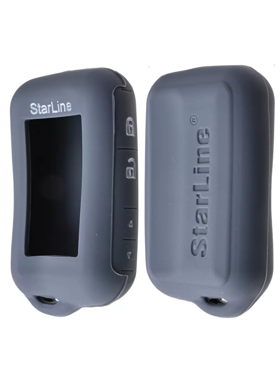 Чехол для пульта сигнализации EJC, для Starline E90, E91, E60, E61 силиконовый, с окном, серый