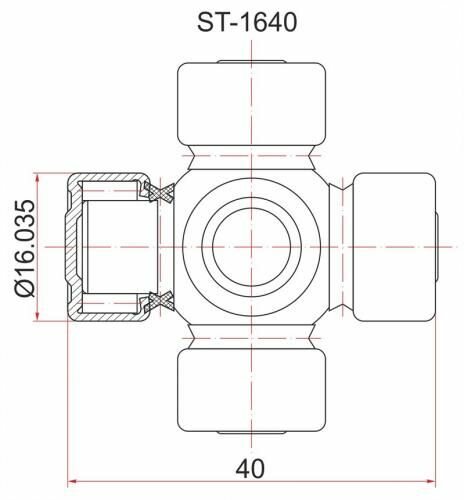 Крестовина рулевого кардана 16*40 universal Sat ST1640