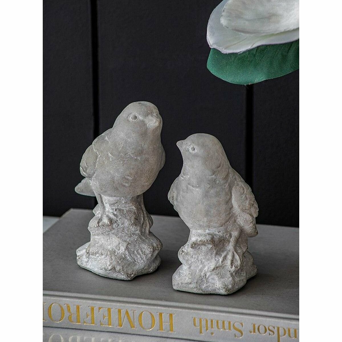 HP0636 Фигурки Птички, набор 2шт 13x8x17см, цемент, серый, Glasar