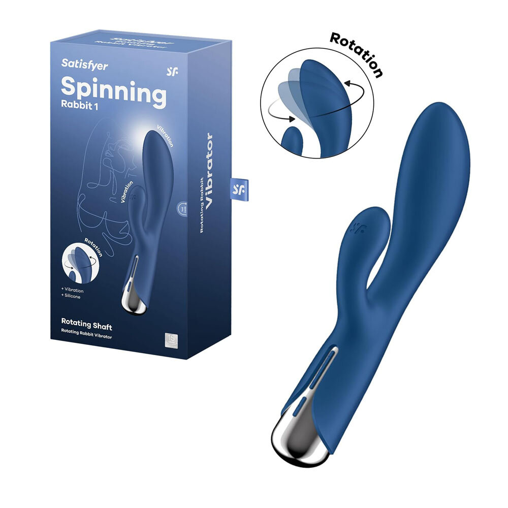 Вибратор-кролик Satisfyer«Spinning Rabbit 1» с ротацией, синий