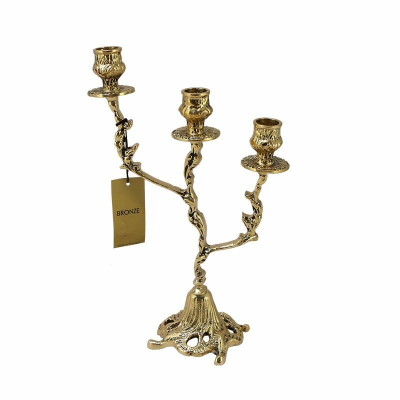 Канделябр на 3 свечи Эскада, бронзовые