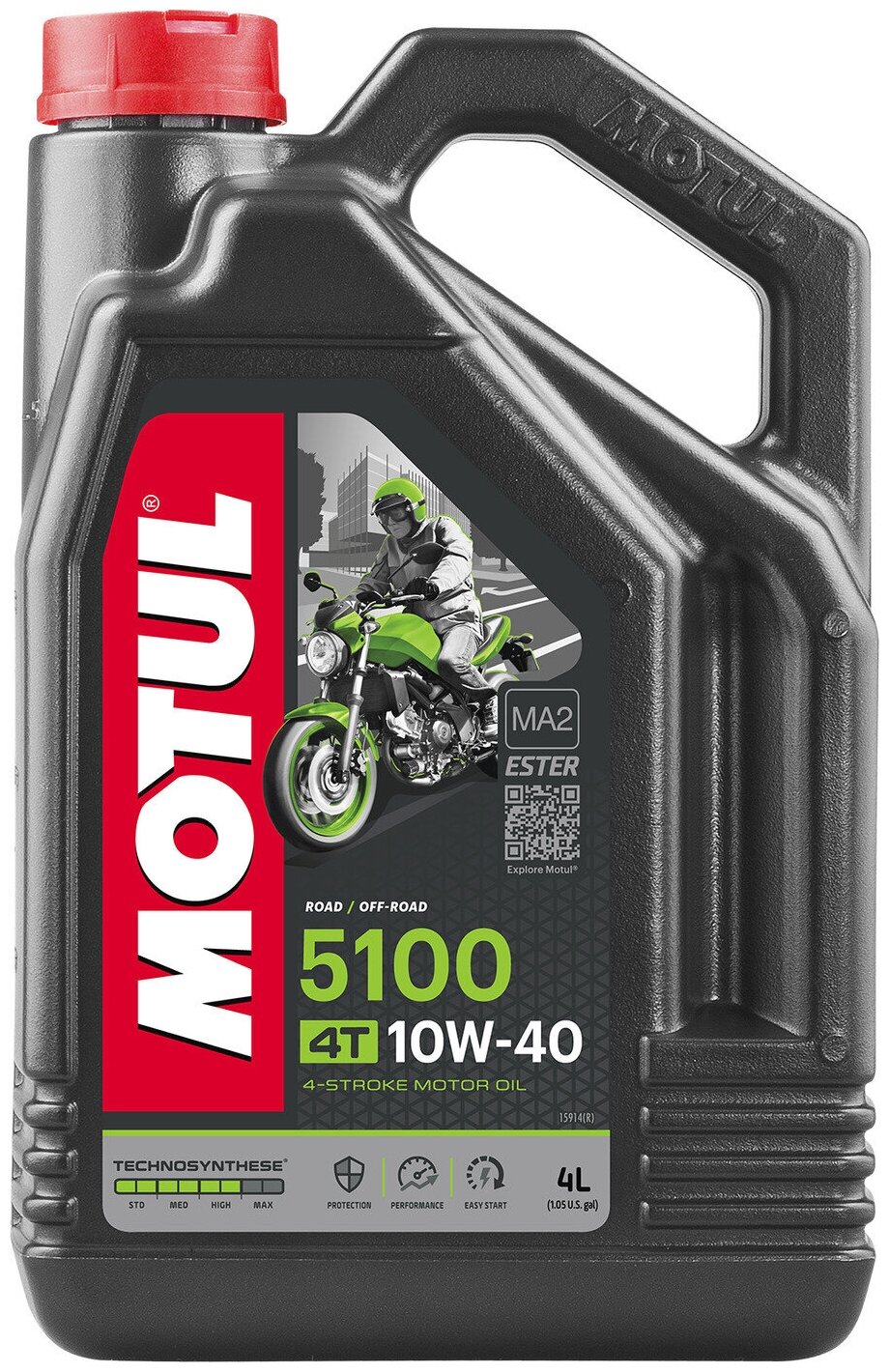MOTUL 5100 4T 10W-40 4Л Полусинтетическое моторное масло 104068