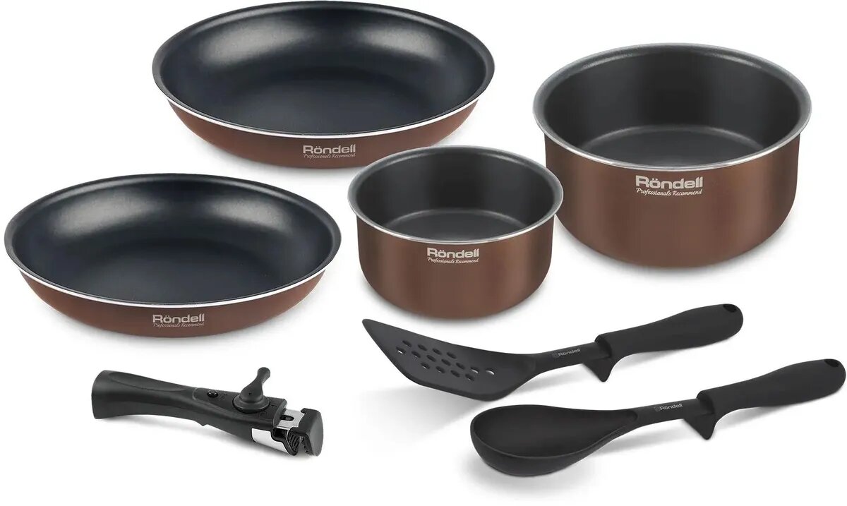 Набор посуды Rondell RDA-1789 коричневый алюминий