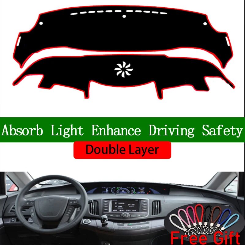 Двухслойные автомобильные наклейки для BYD e6 2009 2010 2011 2012 2013-2017, крышка приборной панели, автомобильные аксессуары, интерьерные анти-УФ-наклейки для автомобиля Red Edge