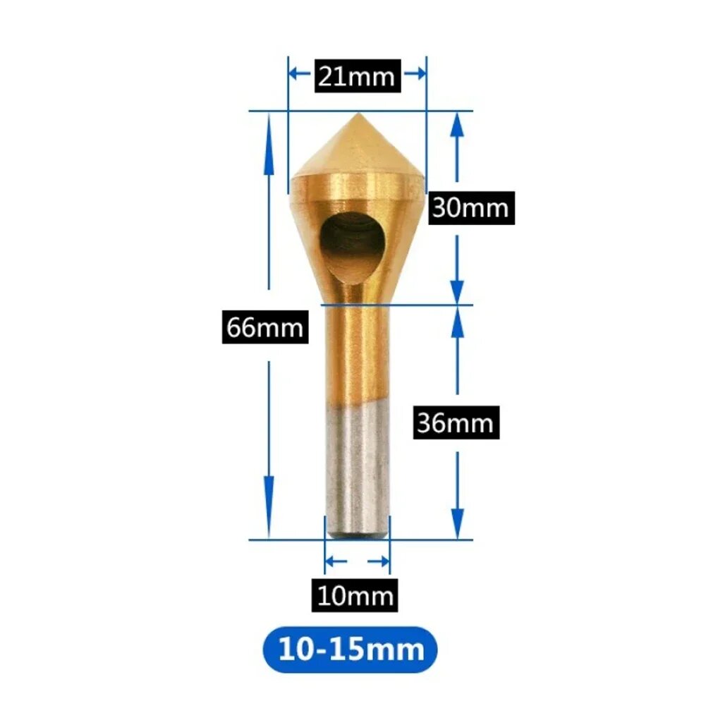 Сверло с зенковкой VIBRATITE золотое 10-15 мм