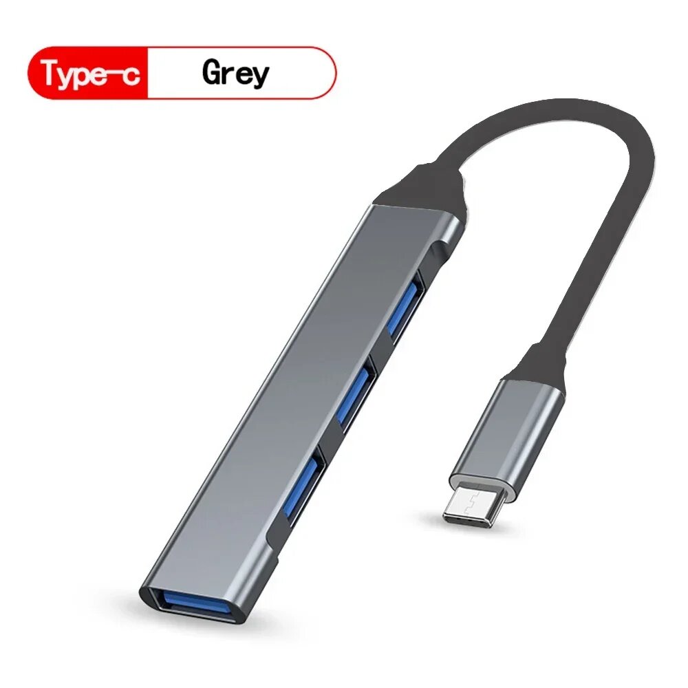 USB-C концентратор ICANING 4 порта, серый