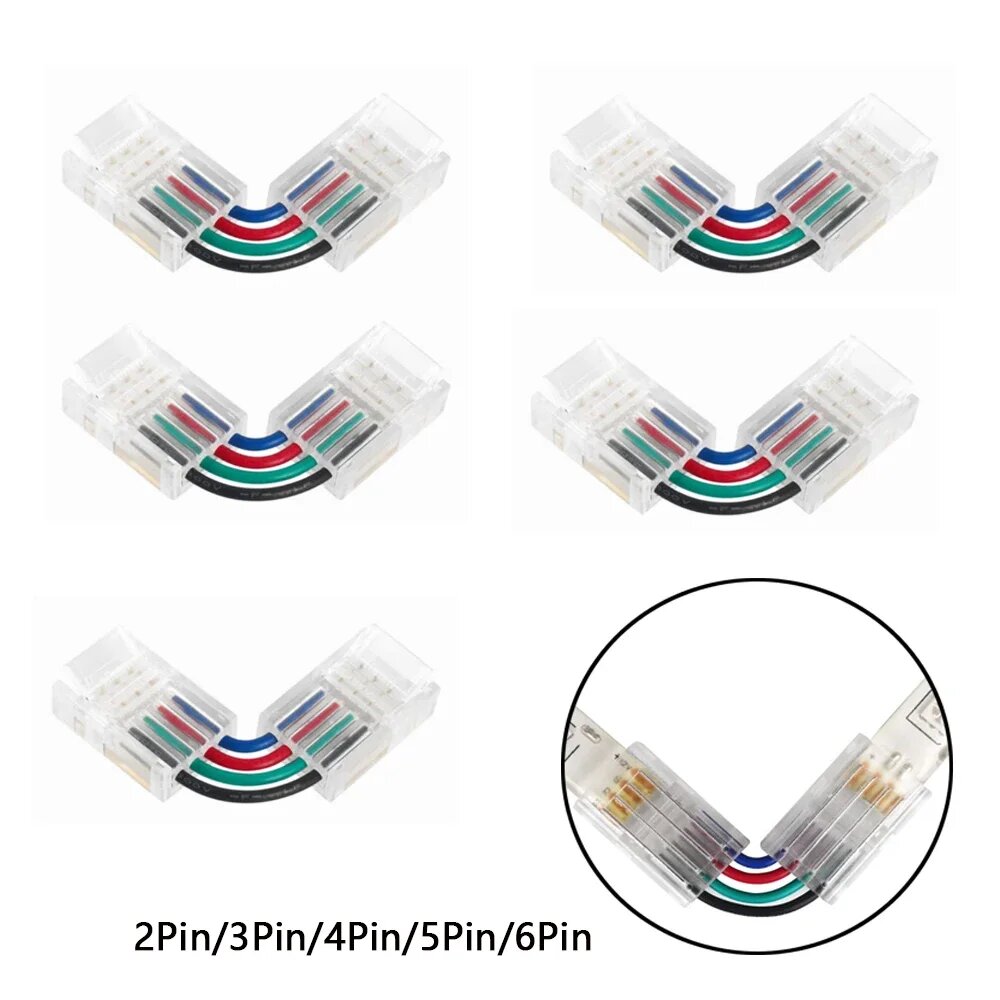 Угловой разъем для светодиодной ленты 6Pin 12MM, Connector L