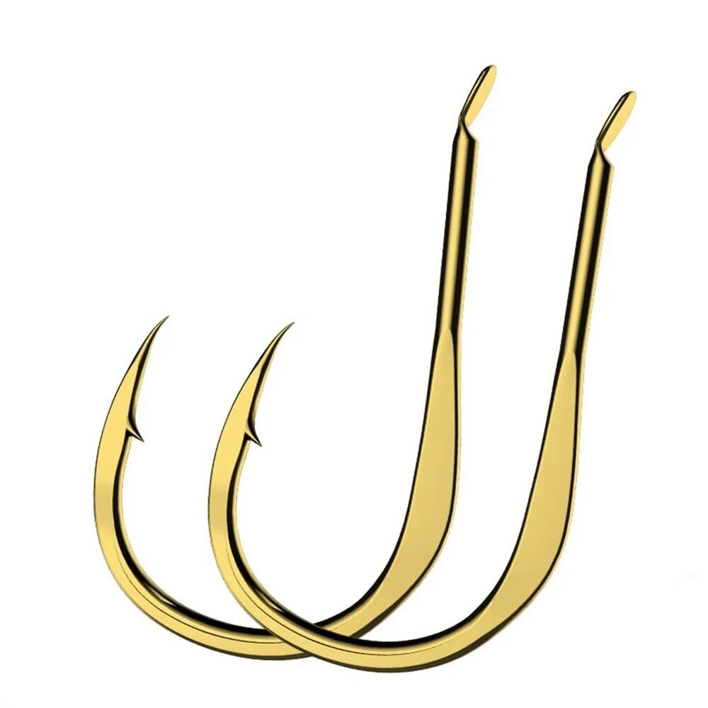 20 шт./упак. золотые рыболовные крючки из высокоуглеродистой стали с одним колючим колючим крючком, плоский прокол, прочные золотые рыболовные крючки