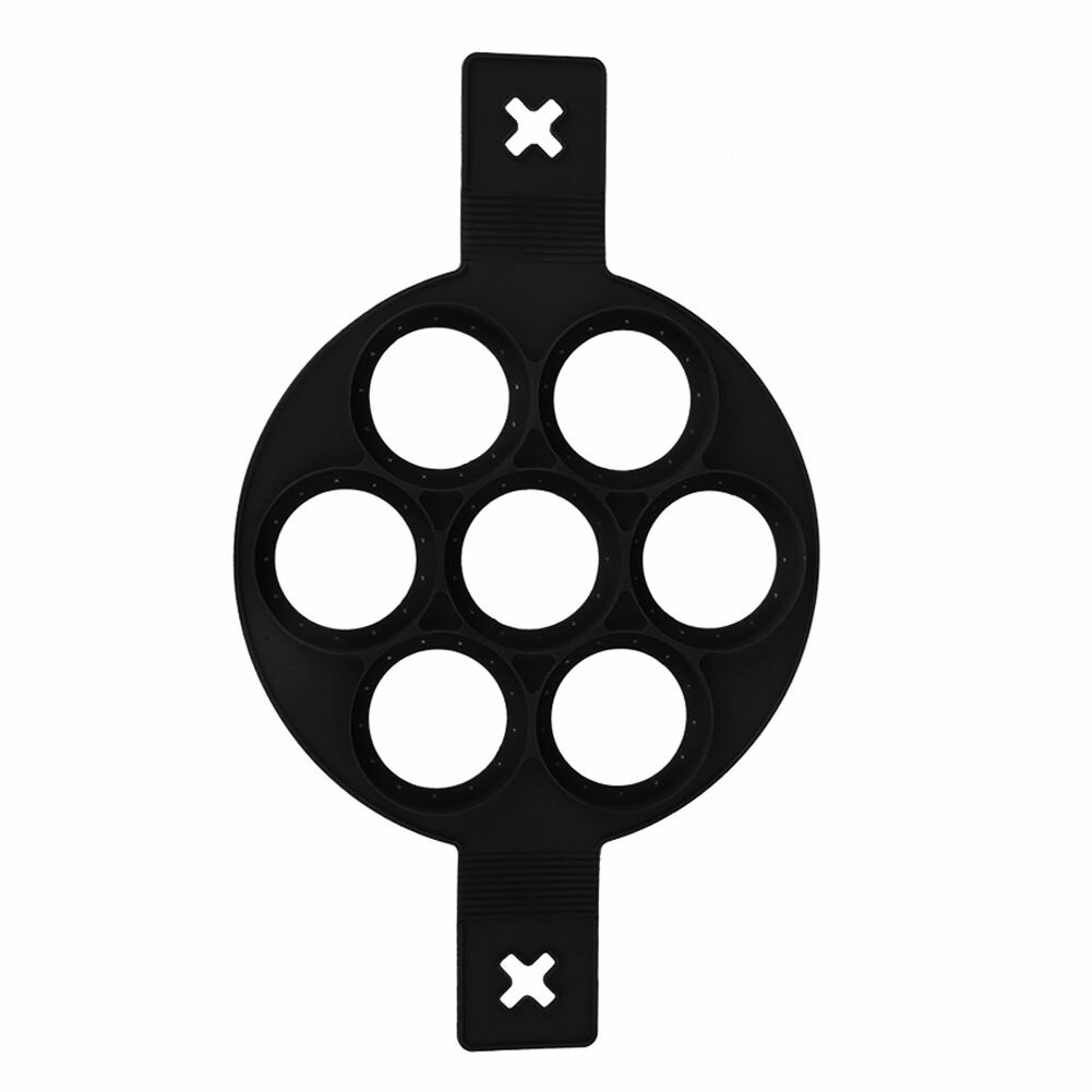 Черная кухонная антипригарная силиконовая форма для изготовления яиц и блинов с ручками, инструменты для выпечки своими руками