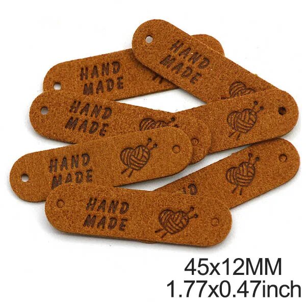 Кожаные этикетки в форме сердца vblingstone 20 шт Коричневый, 04