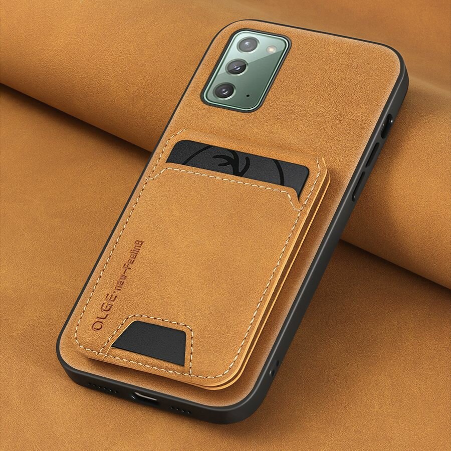 OLGE Кожаный Чехол Для Samsung Galaxy Note 20(на Самсунг Галакси Ноут 20) С Картхолдером , Противоударный , Нескользящий И Удобный