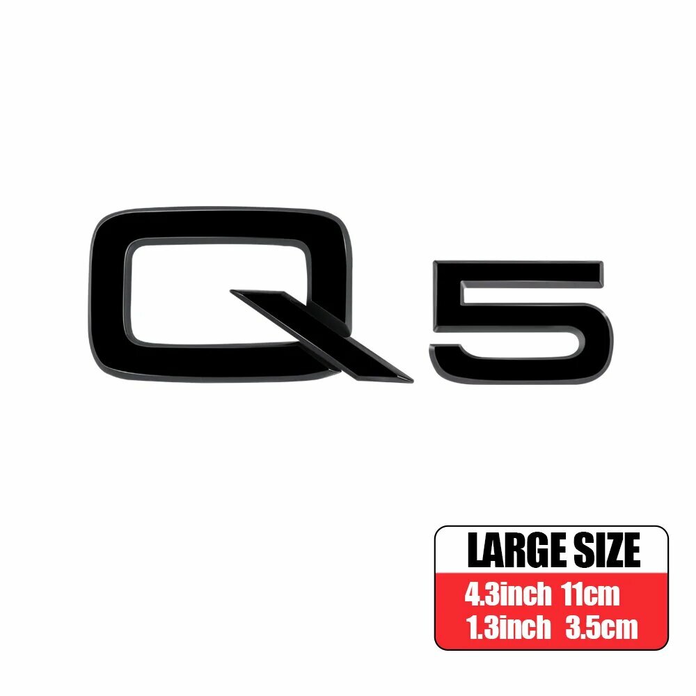 Эмблема с 3D буквами и цифрами для Audi A3 A4 A5 A6 A7 A8 Q2 Q3 Q5 Q7 Автомобильная крышка багажника, табличка с именем, наклейка с логотипом, хром, глянцевый черный
