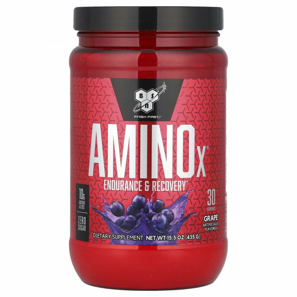 BSN, Amino-X, для выносливости и восстановления, со вкусом винограда, 435 г (15,3 унции)