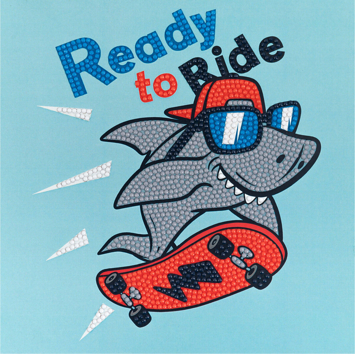 Фрея ALBP-317-JF75 кристальная алмазная мозаика Акула на скейте, постер 20x20 см для декора