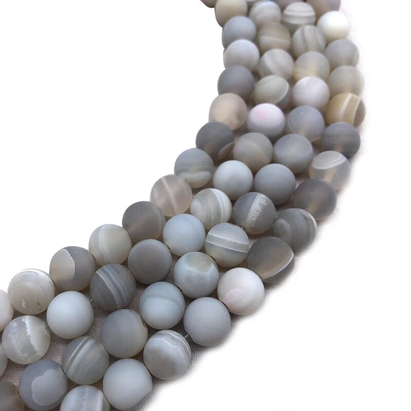 Матовые серые полосатые агата бусины 4 6 8 10 12 мм 4mm approx 93beads