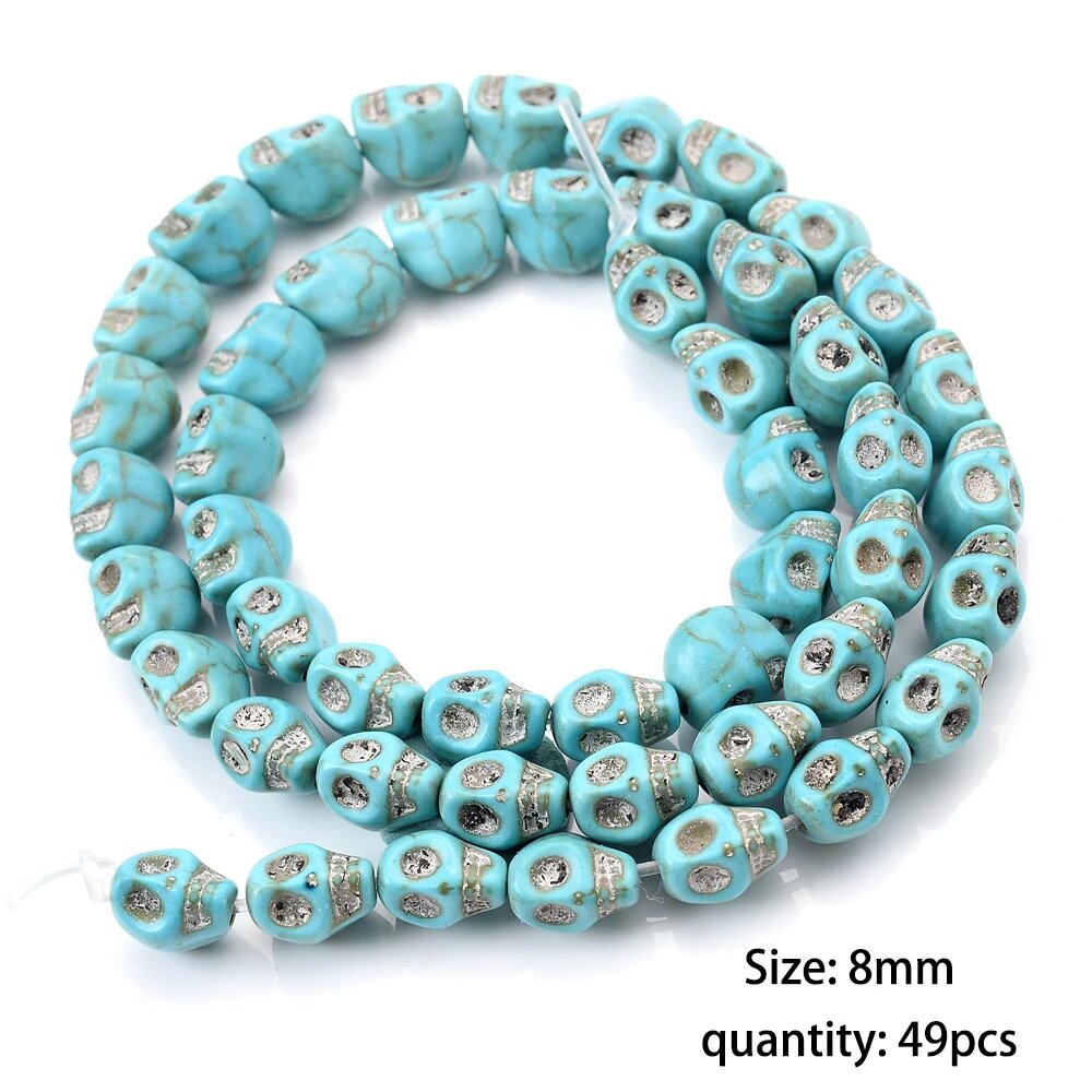 Бусины из натурального камня сердце звезда череп бирюза