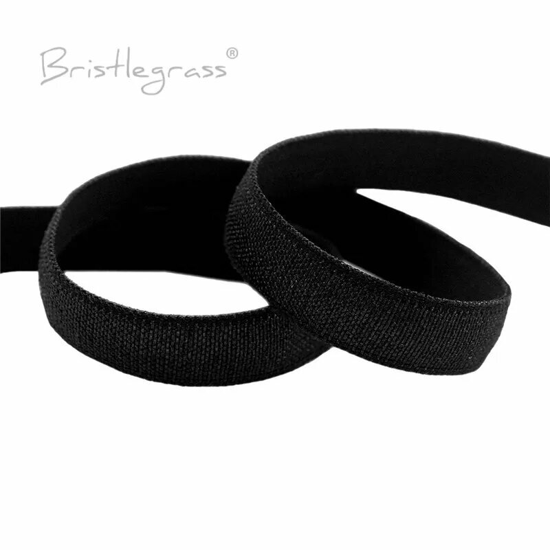 BRISTLEGRASS Эластичная лента из спандекса черная 5 ярдов Черный, 10 Yards, Black