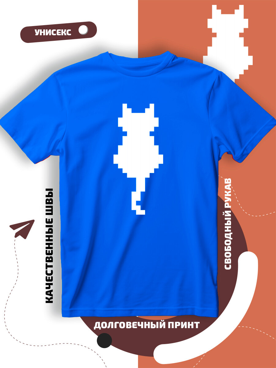 Футболка с принтом кот пиксель