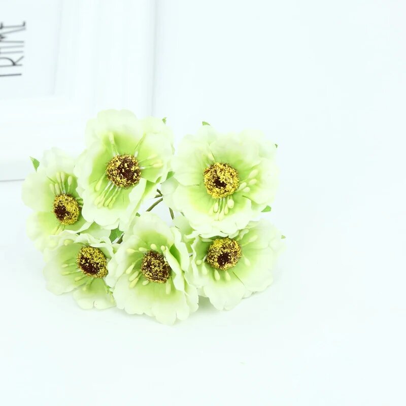 Шелковые искусственные цветы CYJT, 6 шт. Белый, 11