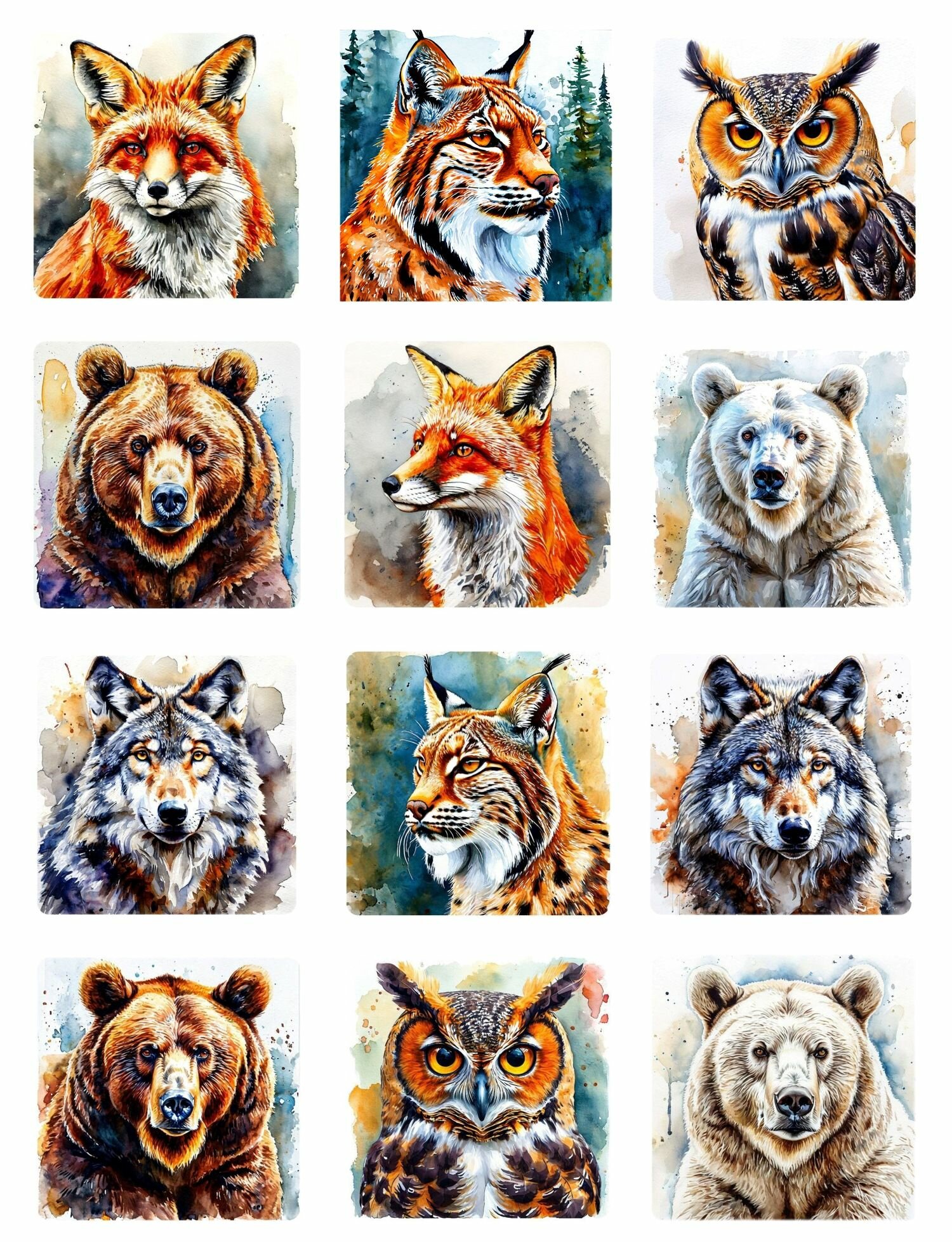 Водорастворимые картинки для мыла "Лесные обитатели" А4