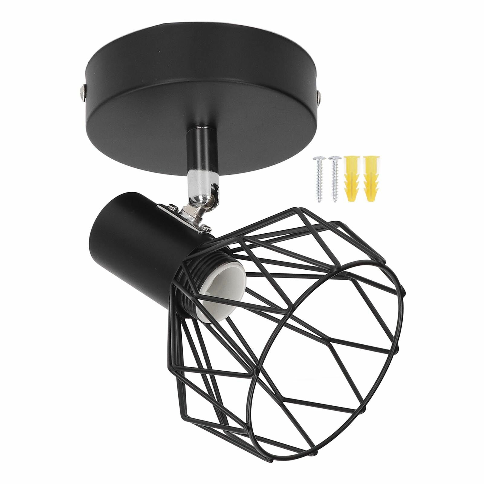 Держатель бра E14 Металлический винтажный Матовый черный 85-265V