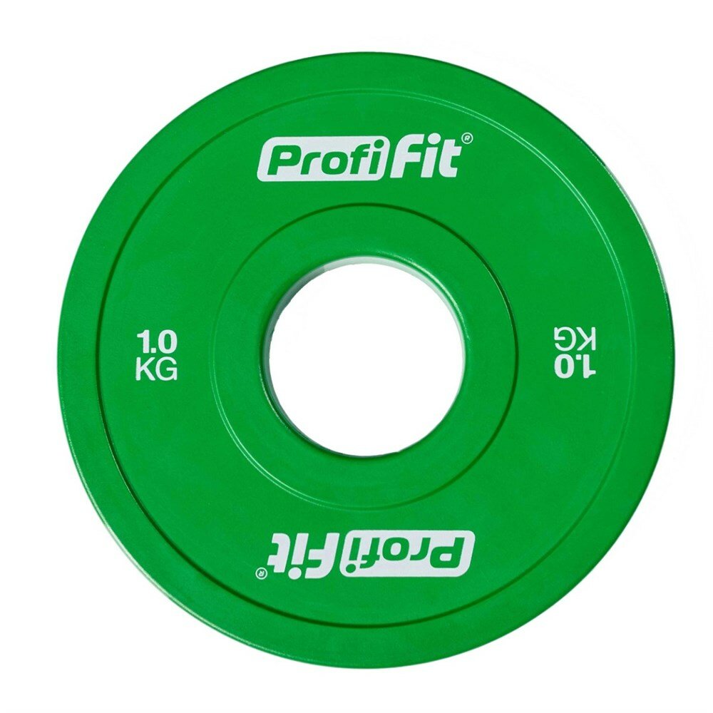 PROFI-FIT Диск обрезиненный цветной D51 мм PROFI-FIT 1 кг Зеленый