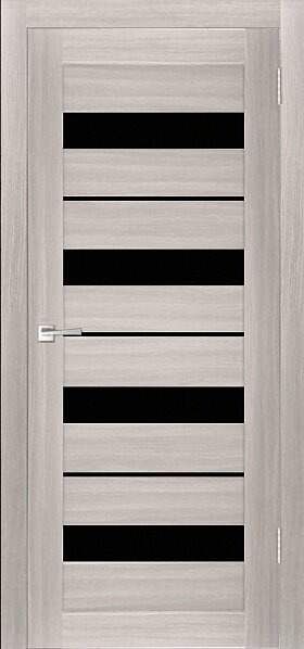 Межкомнатная Дверь Verda Х-5 Лиственница Белая со Стеклом Лакобель Чёрный 2000х700мм (Полотно 1шт) / Верда.