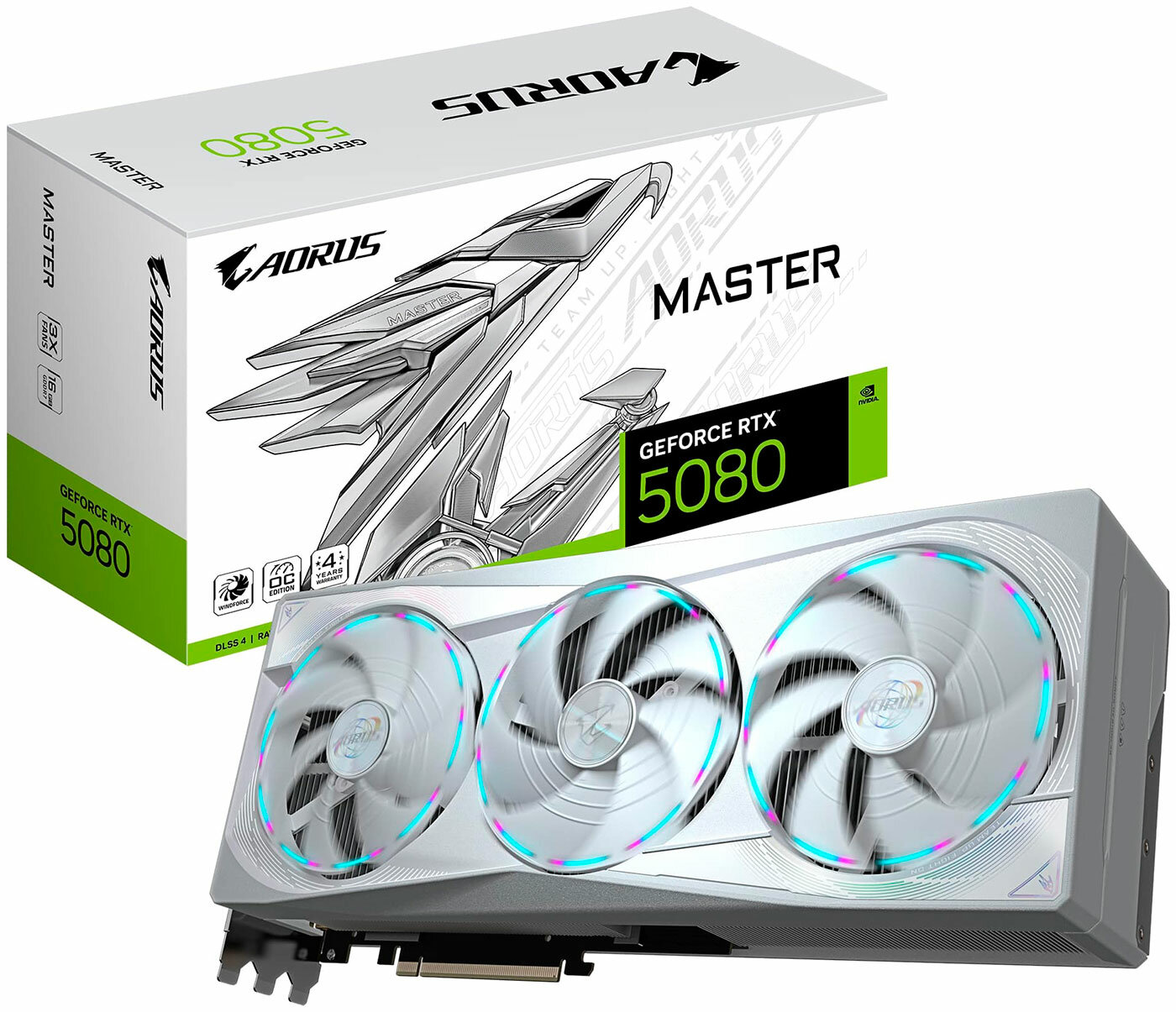 Видеокарта Gigabyte GeForce RTX 5080 MASTER ICE 16GB (GV-N5080AORUSM ICE-16GD)