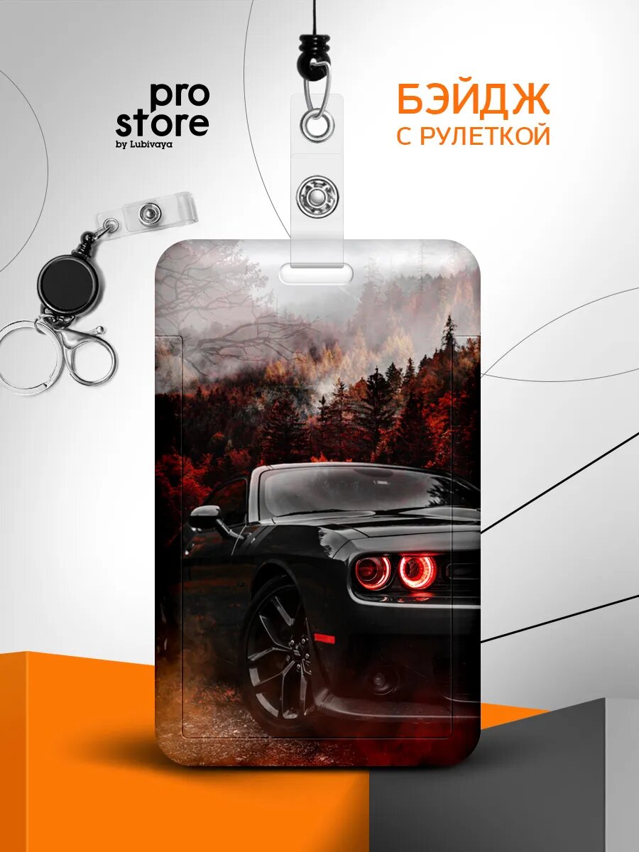 Чехол для пропуска, с рулеткой, с принтом, бейдж для пропуска, бейджик, ретрактор, пластиковый