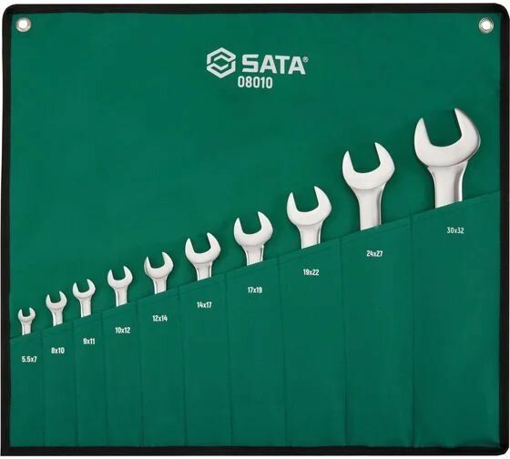Набор рожковых ключей SATA 10 шт, чехол 08010