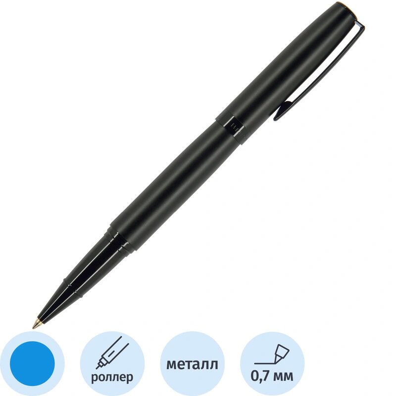 Ручка SORRENTO роллер В металл PREMIUM футл 0,7мм, син корп чер 20-0248/10