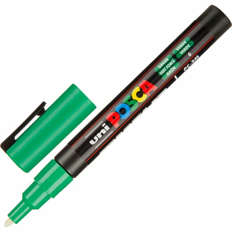 Маркер акриловый POSCA PC-3M, зеленый, 0.9 - 1.3 мм, пул. наконечник 149545