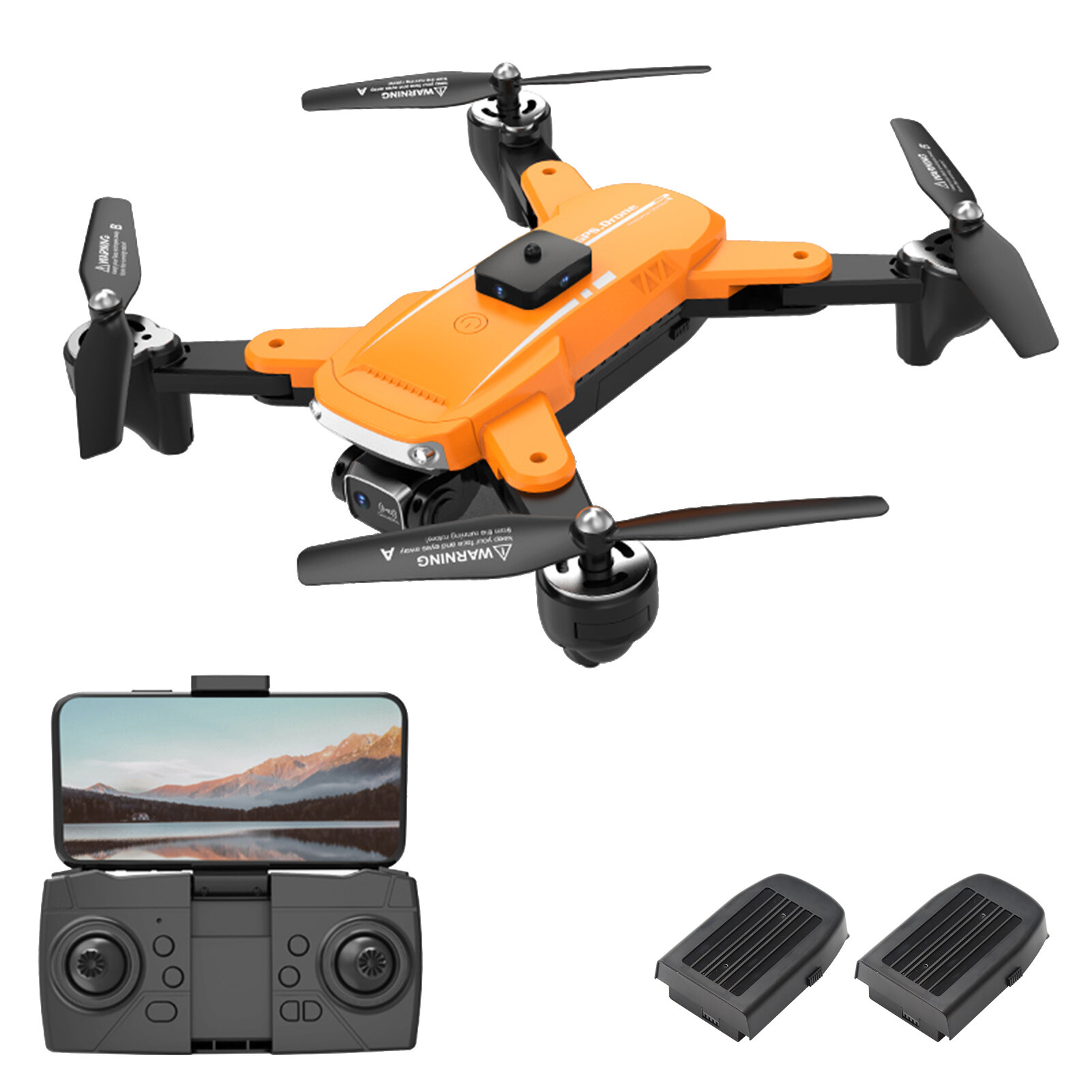 GPS RC Drone с камерой 4K Двойная камера RC Квадрокоптер с функцией Избегание препятствий Оптический поток Гестаурное управление 2 батарейки 2.4Ghz 3.7V 2000mAh 4* AA батарейки (не включены) Время зарядки 80-100мин Время полета 20мин Дистанция управления