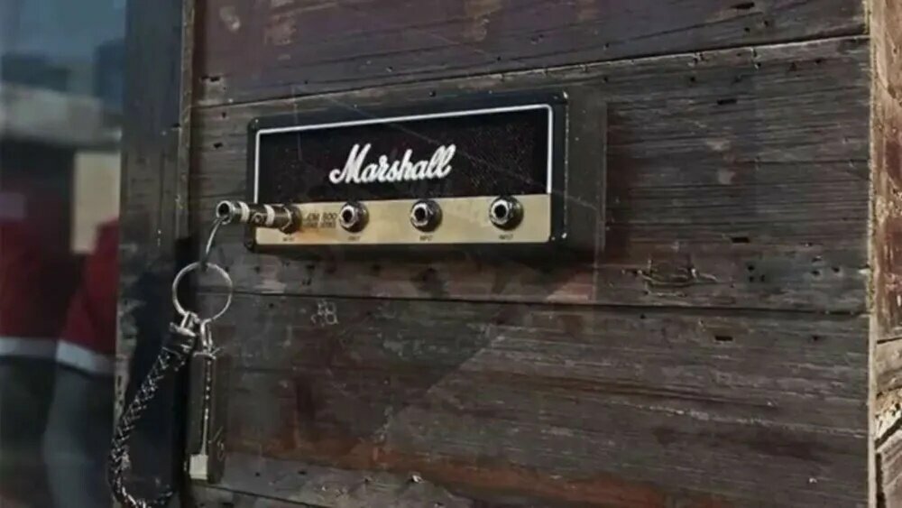 Ключница "Marshall", с 4-мя крючками, настенная, черная/желтая