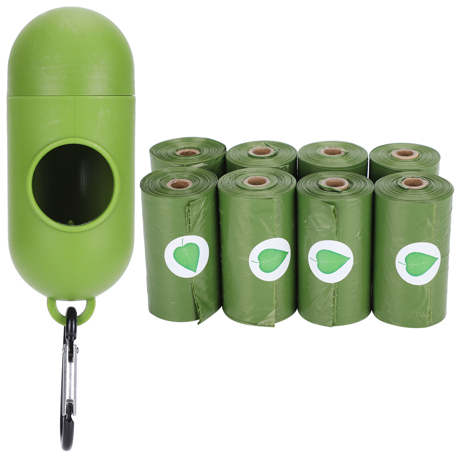 8 рулонов биоразлагаемых мешков для отходов домашних животных, ароматизированные, зеленый