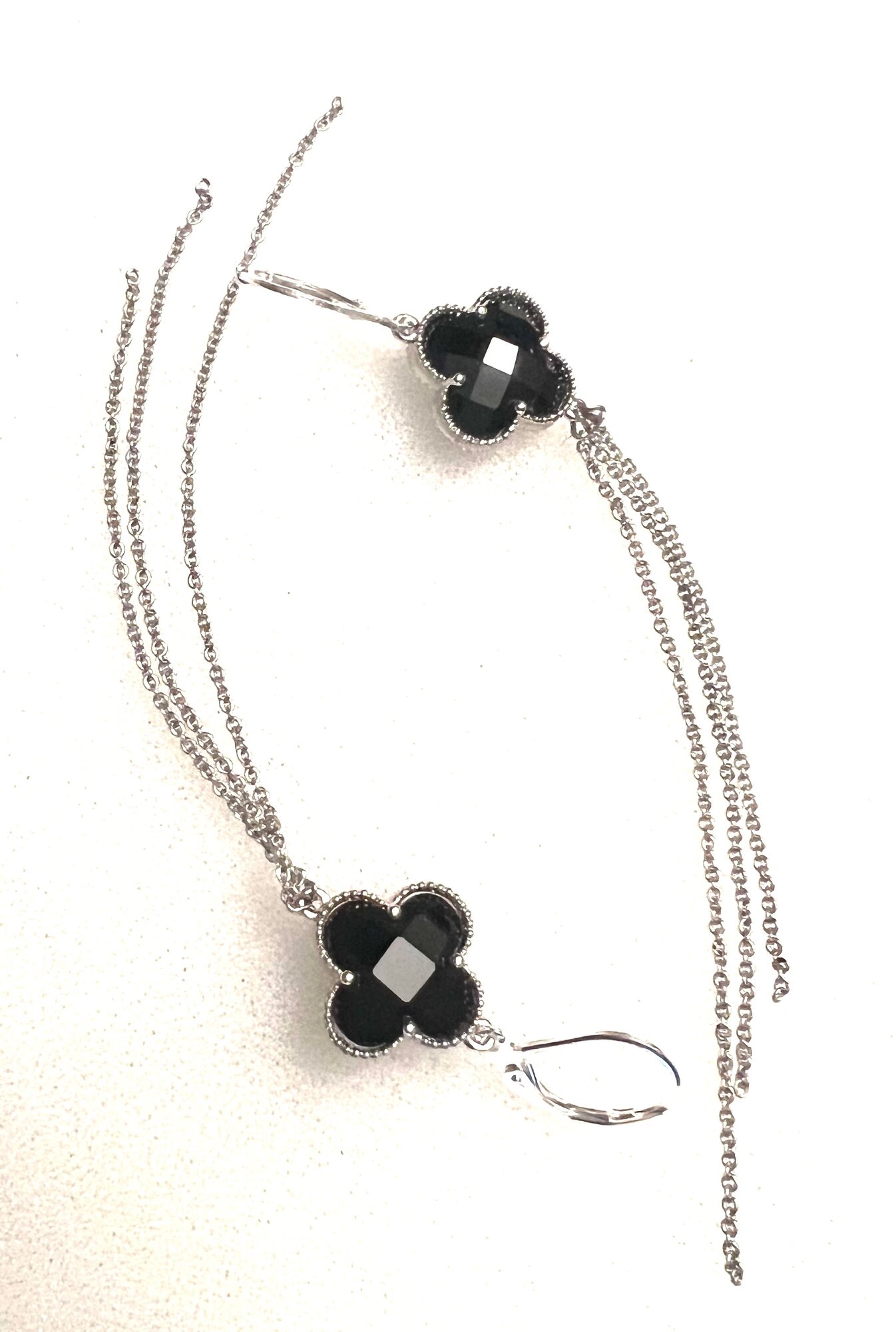 Серьги двусторонние, хрусталь