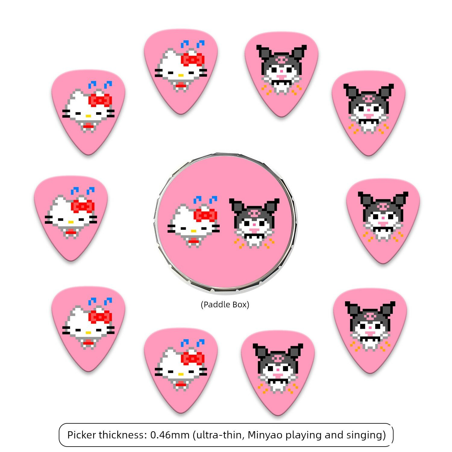 Коробка для медиаторов в виде мультяшного персонажа для фолк-гитары, акустической гитары и электрогитары, милый