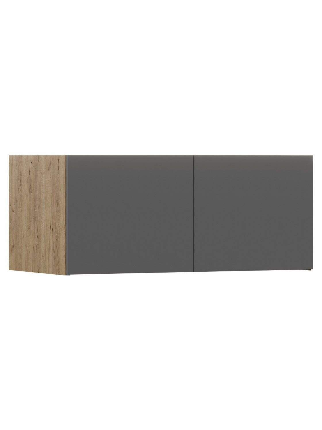 Антресоль, распашной шкаф для одежды и хранения вещей Бостон Лайт, 80х41.5х34 см, Дуб Крафт золотой / Серый шифер