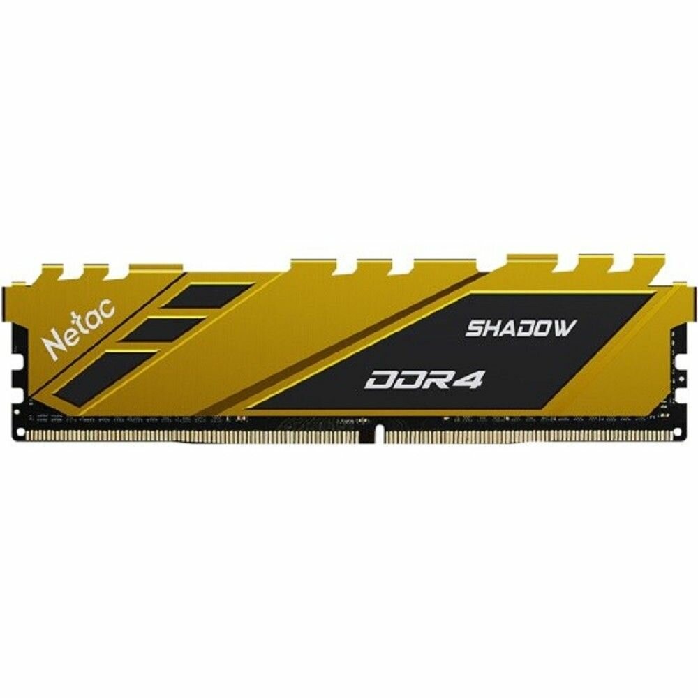 Netac Модуль памяти Shadow DDR4 3200Мгц 8Gb CL16 Yellow NTSDD4P32SP - 08Y