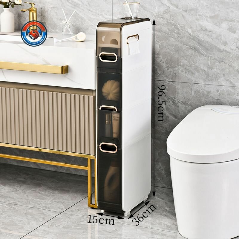 Узкий шкаф-пенал для ванной 15х36х96.5 см — напольный высокий угловой шкафчик чисто белый для компактного хранения