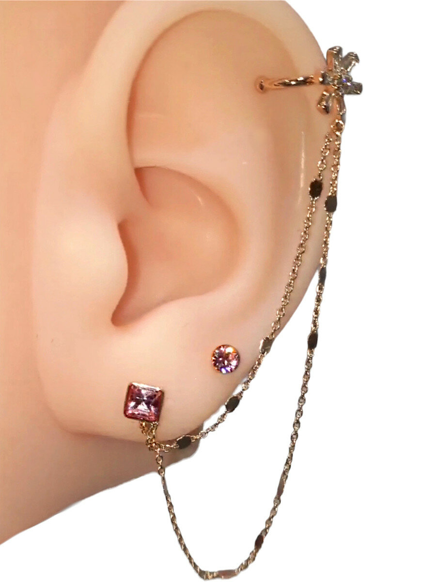 Серьги-трансформеры, кристаллы Swarovski, циркон