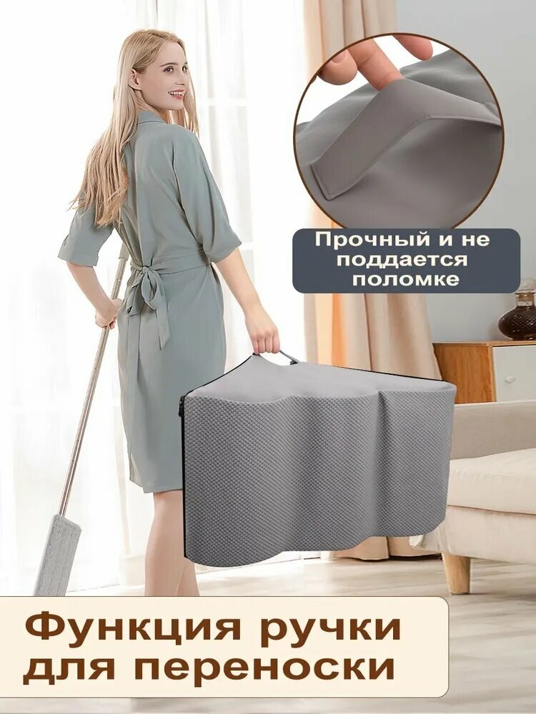 Лестница для собак прикроватная, 3 ступеньки, лесенка для маленьких, кошек, средних пород, антискользящее дно, 600x400x400 мм, Серый