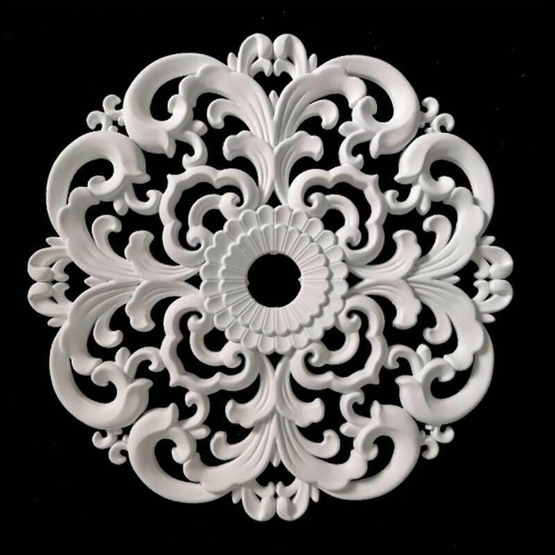 Розетка потолочная инжекционная под люстру/ Подходит для резных декораций на стенах/ мебели