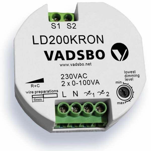 Механизм светорегулятора (диммера), двухканальный 2х100 Вт/ВА для кнопочного выключателя FEDE клавишный с возможностью управления с 2-х мест