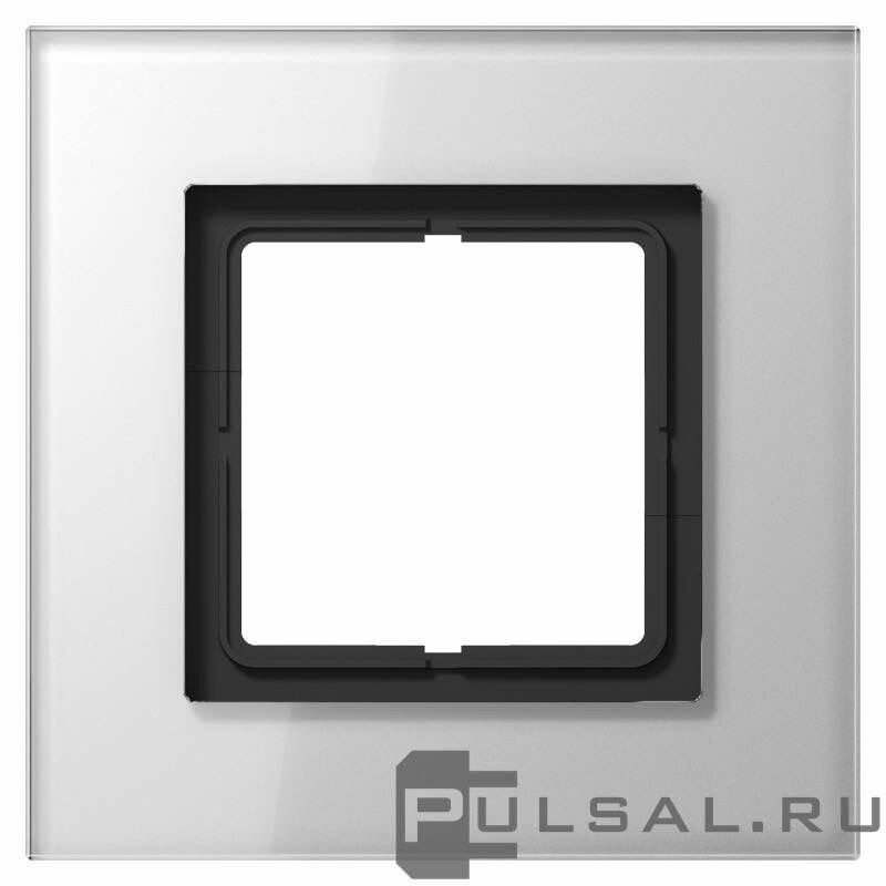 LSP981GLWW Рамка 1 пост вертикальная горизонтальная стекло белый LS plus