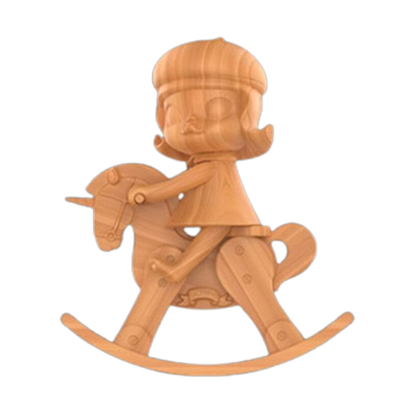 POP MART Molly Sculpture Classic Return Collection Mystery Box, Confirmed-Molly and Unicorn (Wood Color Edition) (Open)