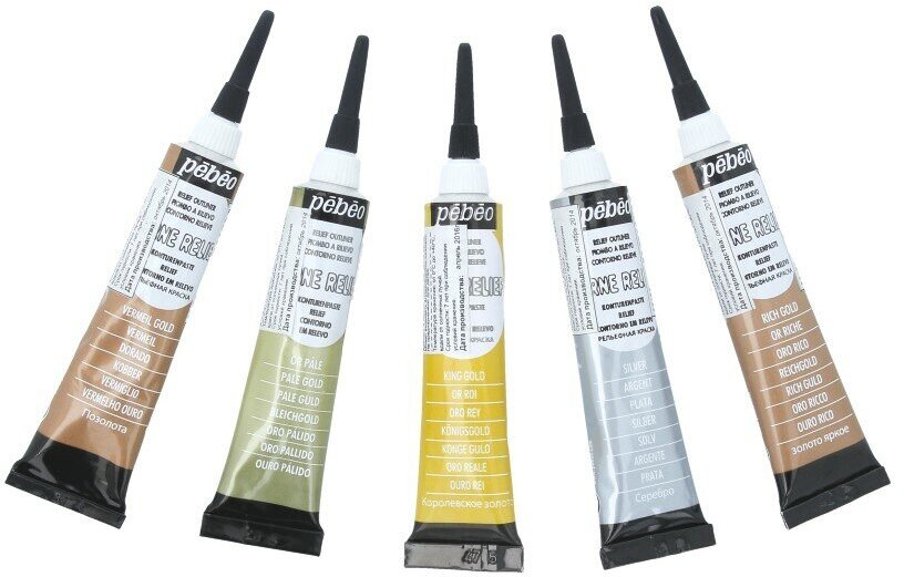 PEBEO' Рельефная краска Cerne relief 20 мл текстурное покрытие для рельефного декора цвет 772000 имитация свинца