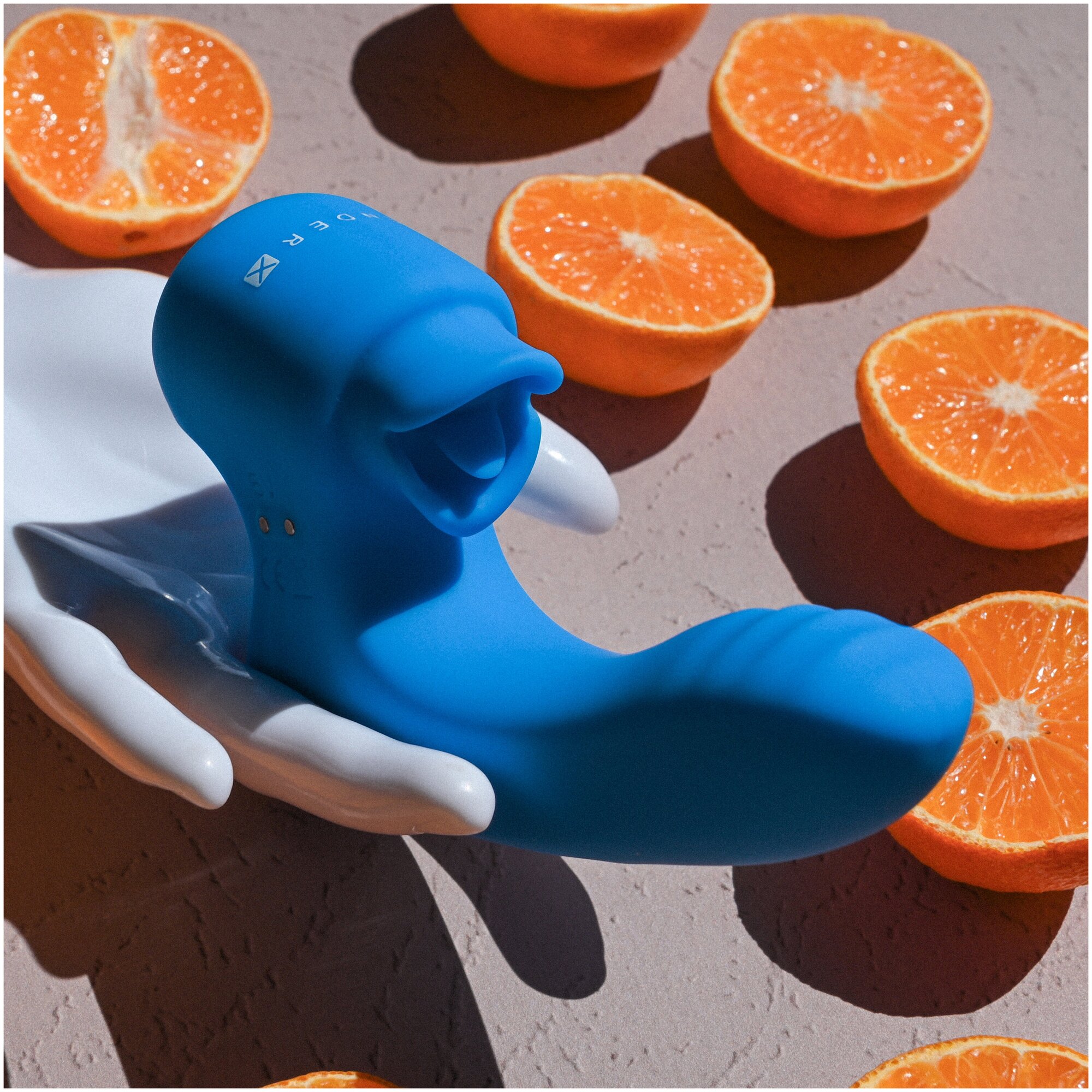 Вибронасадка Evolved Novelties FLICK IT, на палец, с имитацией языка, синяя