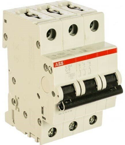 Автоматический выключатель 3-полюсный АВВ S203 C6